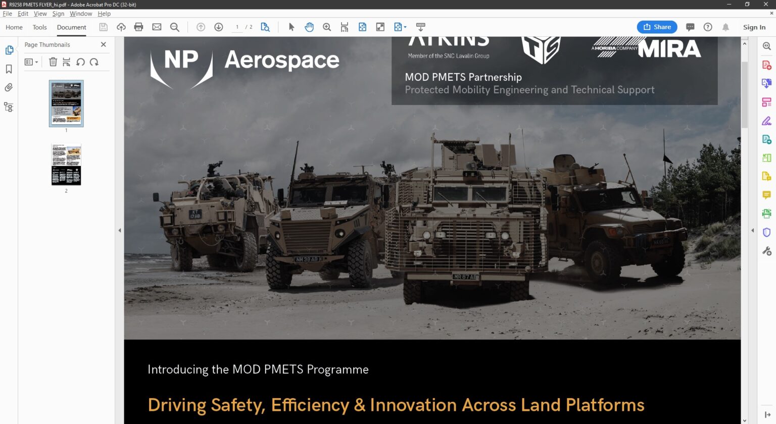 NP Aerospace Awarded Contract Under the UK MoD’s Vehicle Support ...