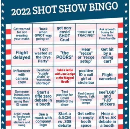 The 2022 SHOT Show Bingo Card - Soldier Systems Daily