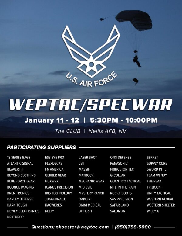 UPDATE - WEPTAC / AF SPECWAR Vendor Nights | Soldier Systems Daily ...