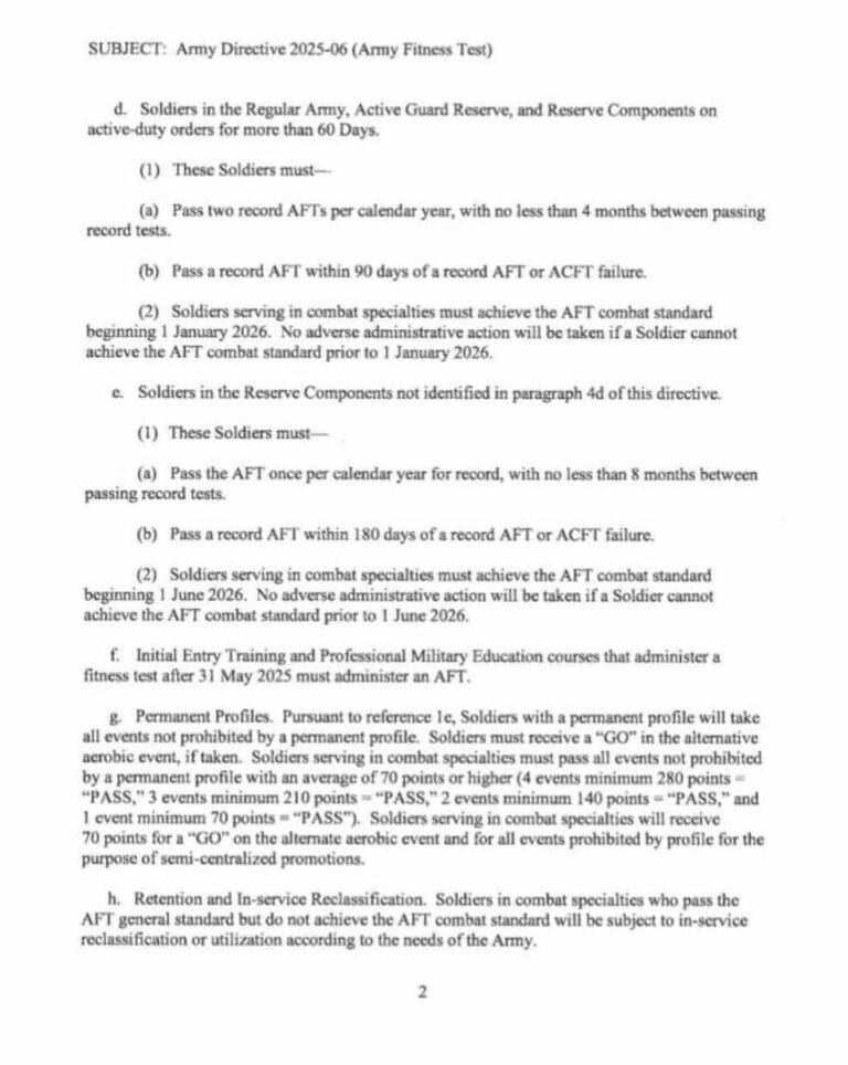 Army Establishes New Fitness Test of Record to Strengthen Readiness and ...