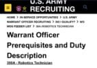 US Army Opens Recruiting for Robotics Warrant Officer MOS | Soldier ...