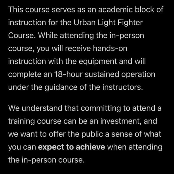 Urban Lightfighter Course Distance Learning Package Available Now for ...