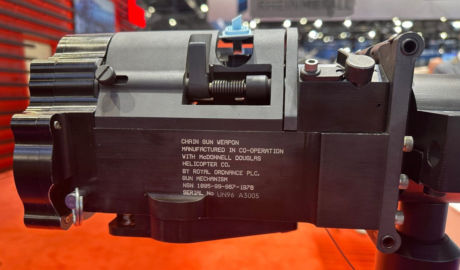 M230 McDonnell Douglas Chain Gun in the Heckler & Koch Stand at DSEI ...